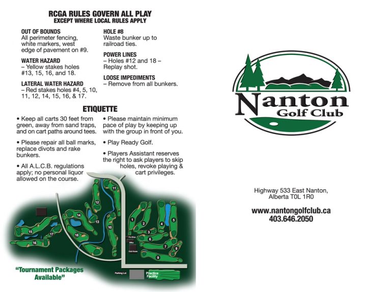 Scorecard - Nanton Golf Club