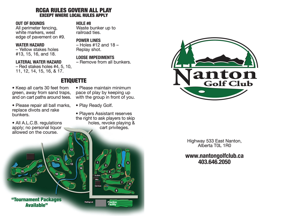 Scorecard - Nanton Golf Club